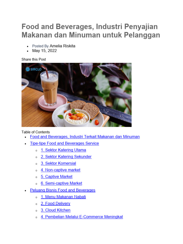 Food and Beverages | PDF | Bisnis | Kesehatan Holistik