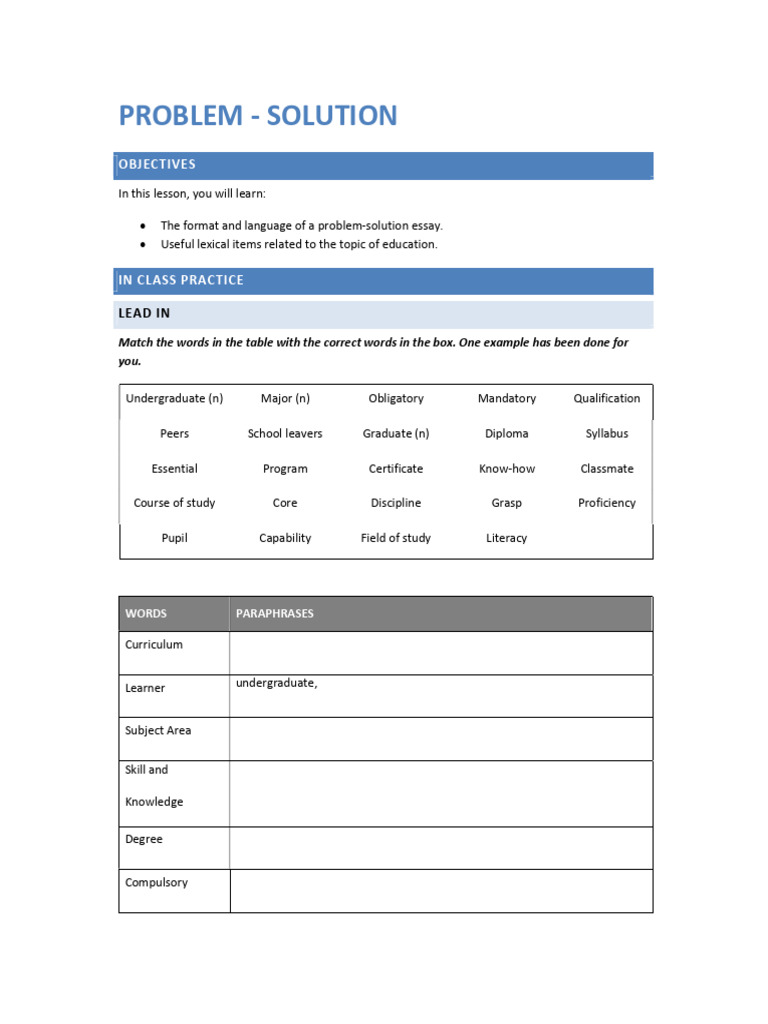 Writing - Problem Solution | PDF | Procedural Knowledge | Reason