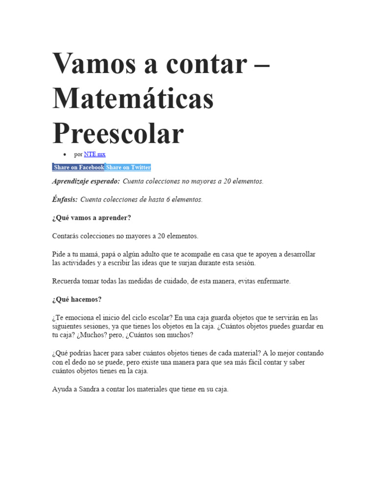 Cuaderillo de Matematicas Cuenta Colecciones Vamos A Contar | PDF | Pinturas
