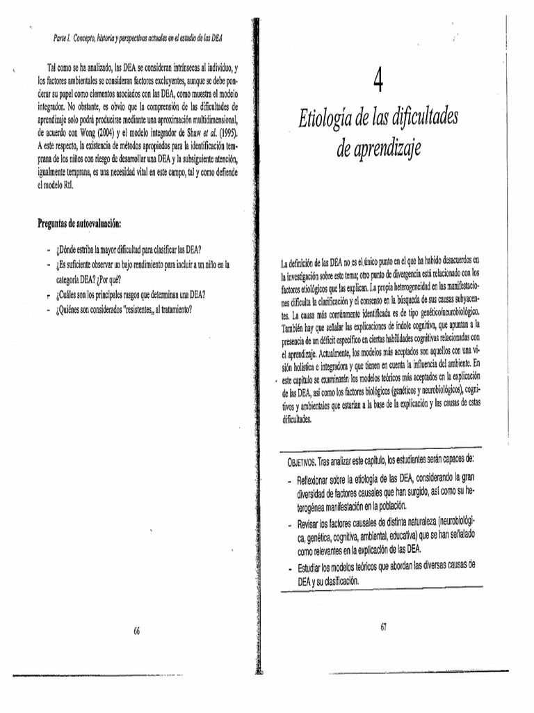 Dificultades Especã Ficas de Aprendizaje - Cap. 4 | PDF