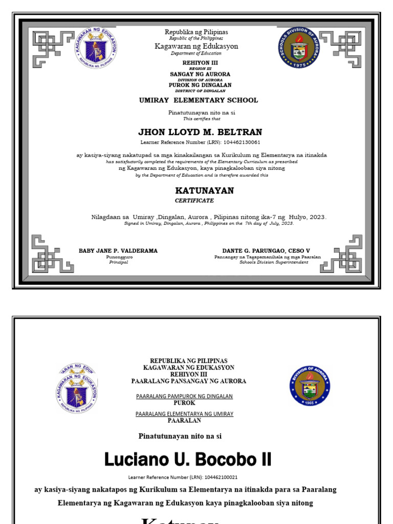 Diploma 2023 GRADE 6 | PDF