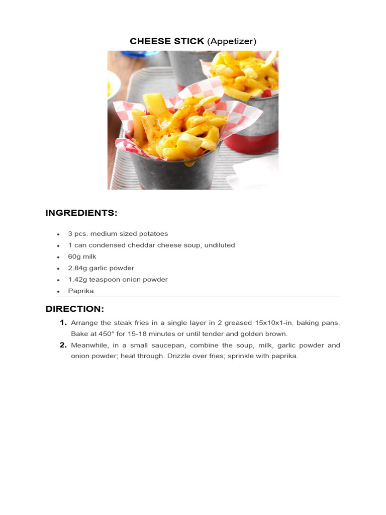 Cookery NC2 Practice Recipes | PDF | Garlic | Sauce