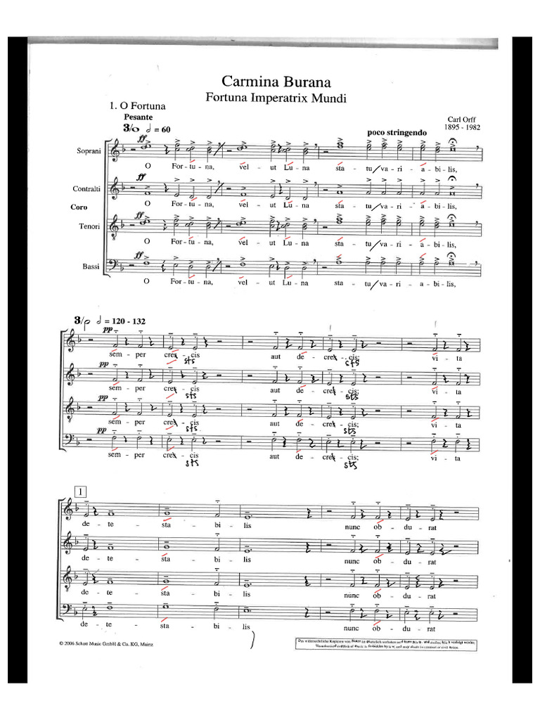 Choir Score O Fortuna | PDF