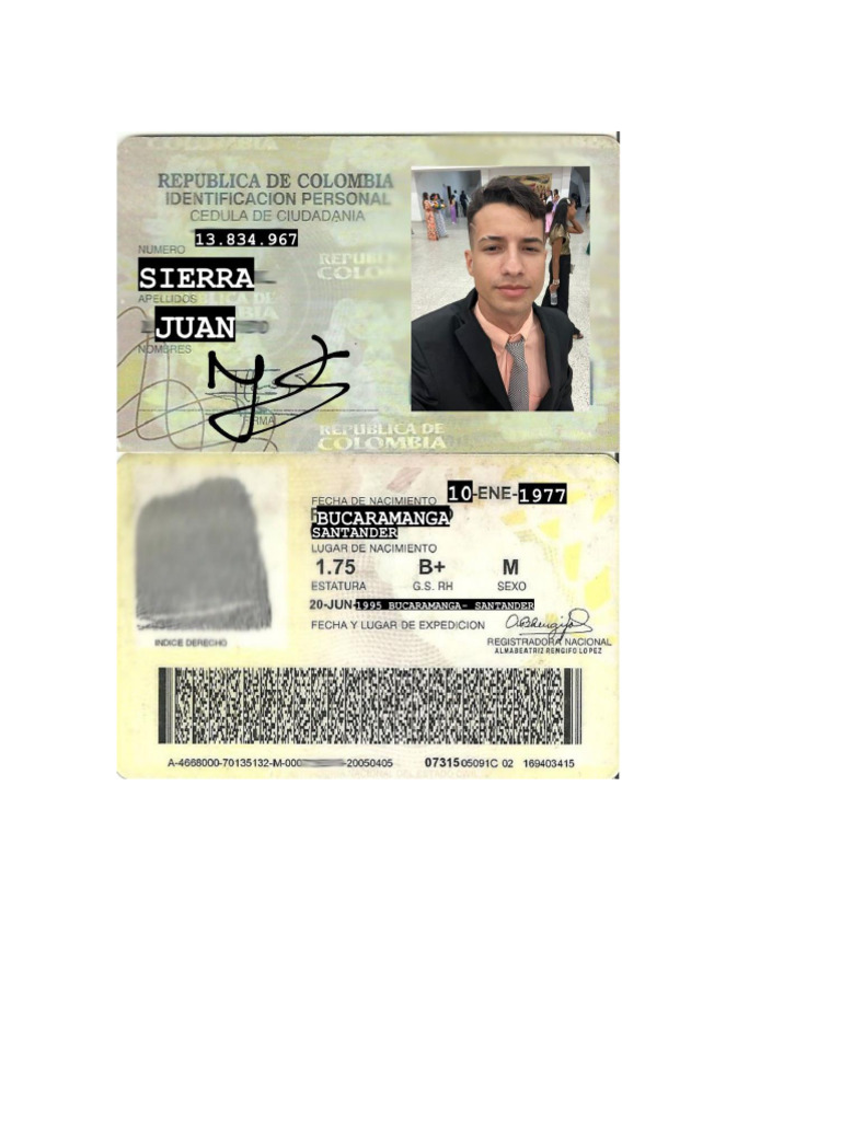 Cedula Juan Sierra | PDF