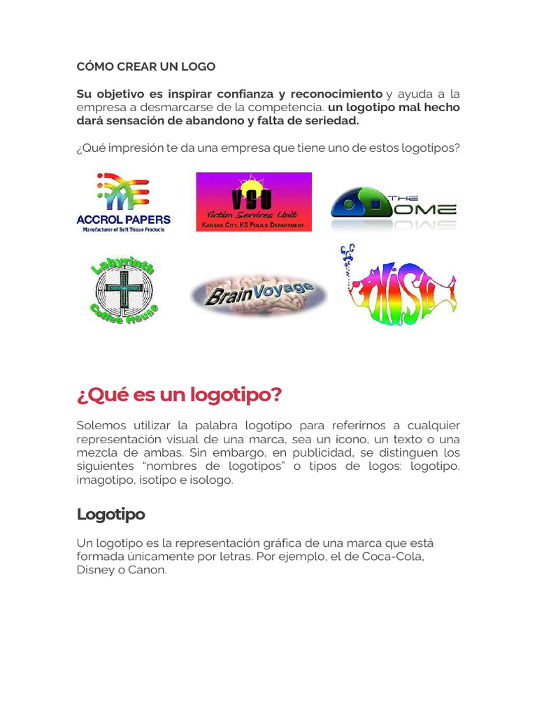 Cómo Crear Un Logo | PDF | Logos | Business