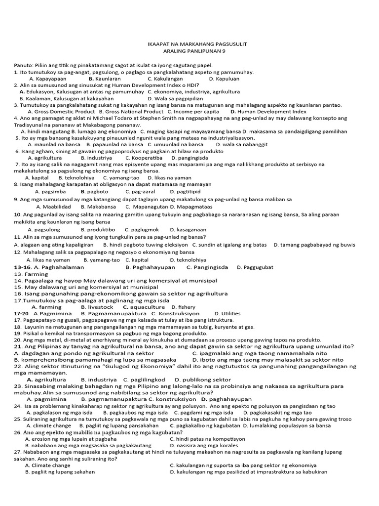 Ap Final Exam Q4 | PDF