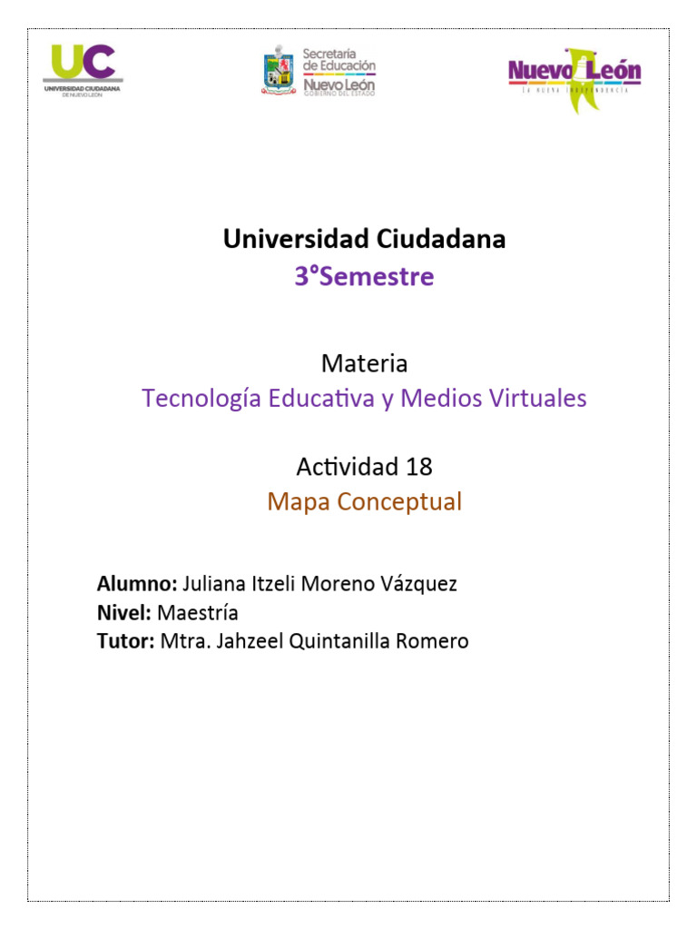 MorenoVázquez JulianaItzeli UC18 | PDF | Tecnología de información y comunicaciones | Enseñando