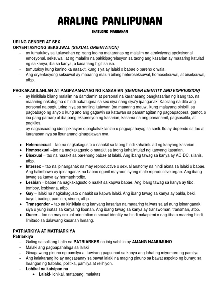 Ikatlong Markahan Sa AP 10 | PDF