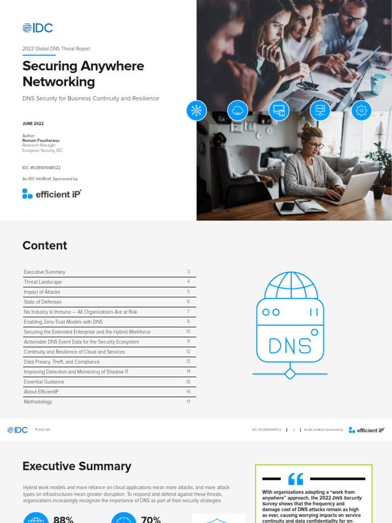 IDC EUR149048522 EfficientIP Infobrief FINAL | PDF | Security | Computer Security