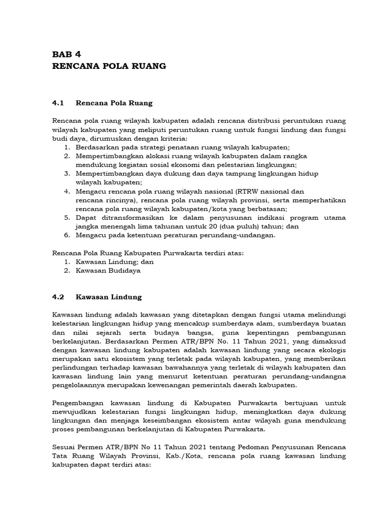 BAB 4 Rencana Pola Ruang | PDF | Sains & Matematika