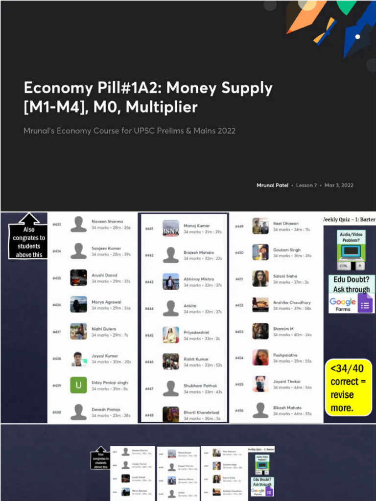 Economy Pill1A2 Money Supply M1M4 M0 Multiplier With Anno | PDF