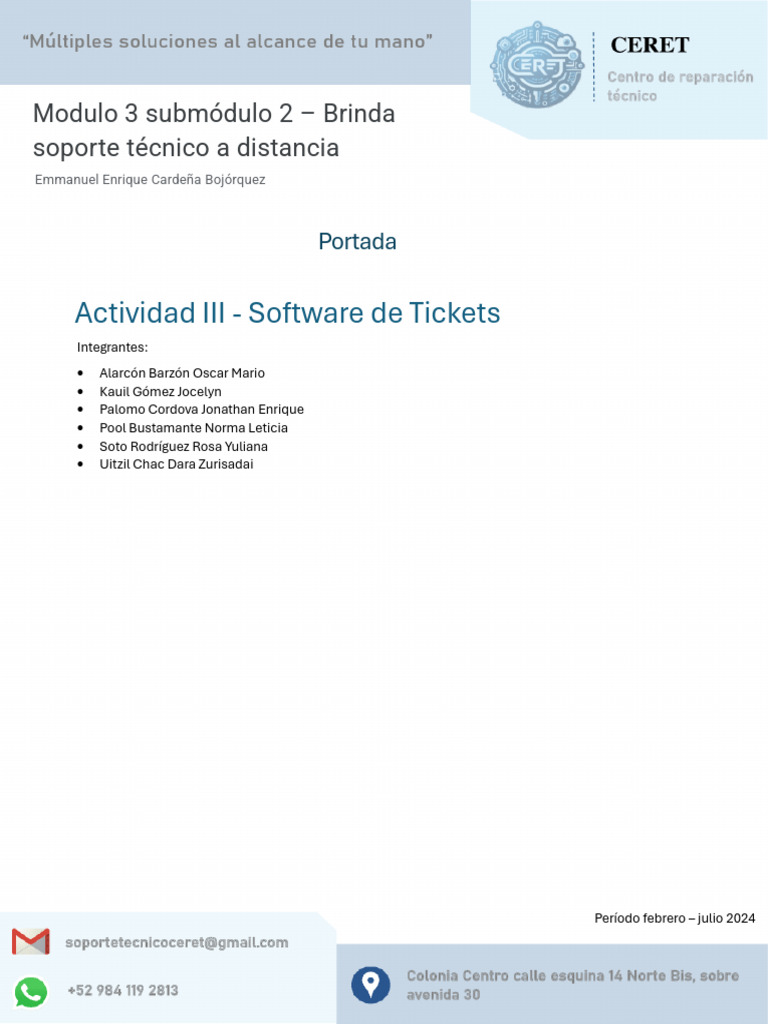 Actividad III - HelpDesk-1 | PDF | Mesa de ayuda | Informática