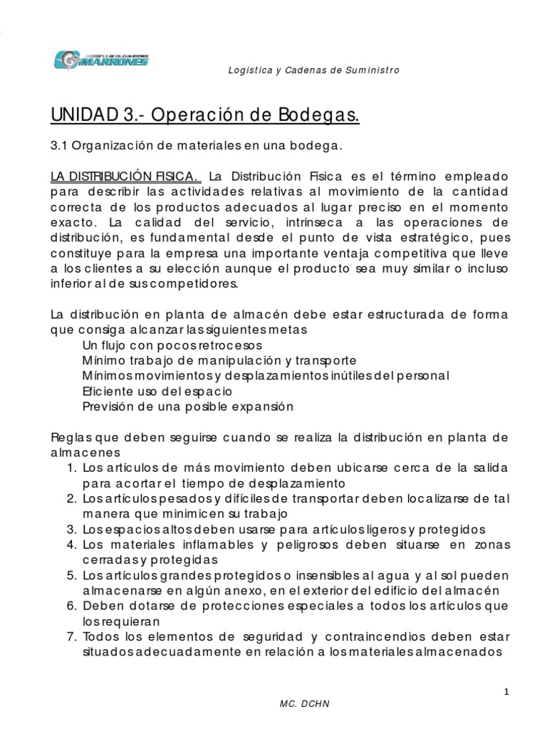 Logistica Apuntes Unidad3 Descargar Gratis Pdf Logística Almacén