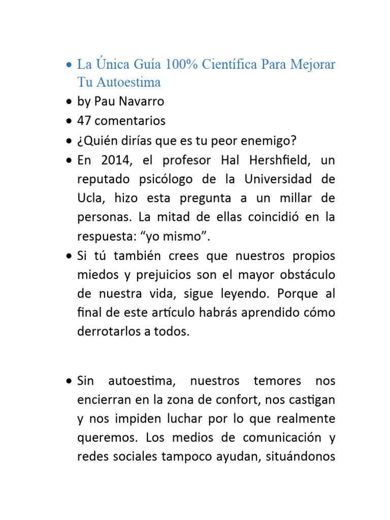 Guia Científica Para La Autoestima | PDF | Autoestima | Pensamiento