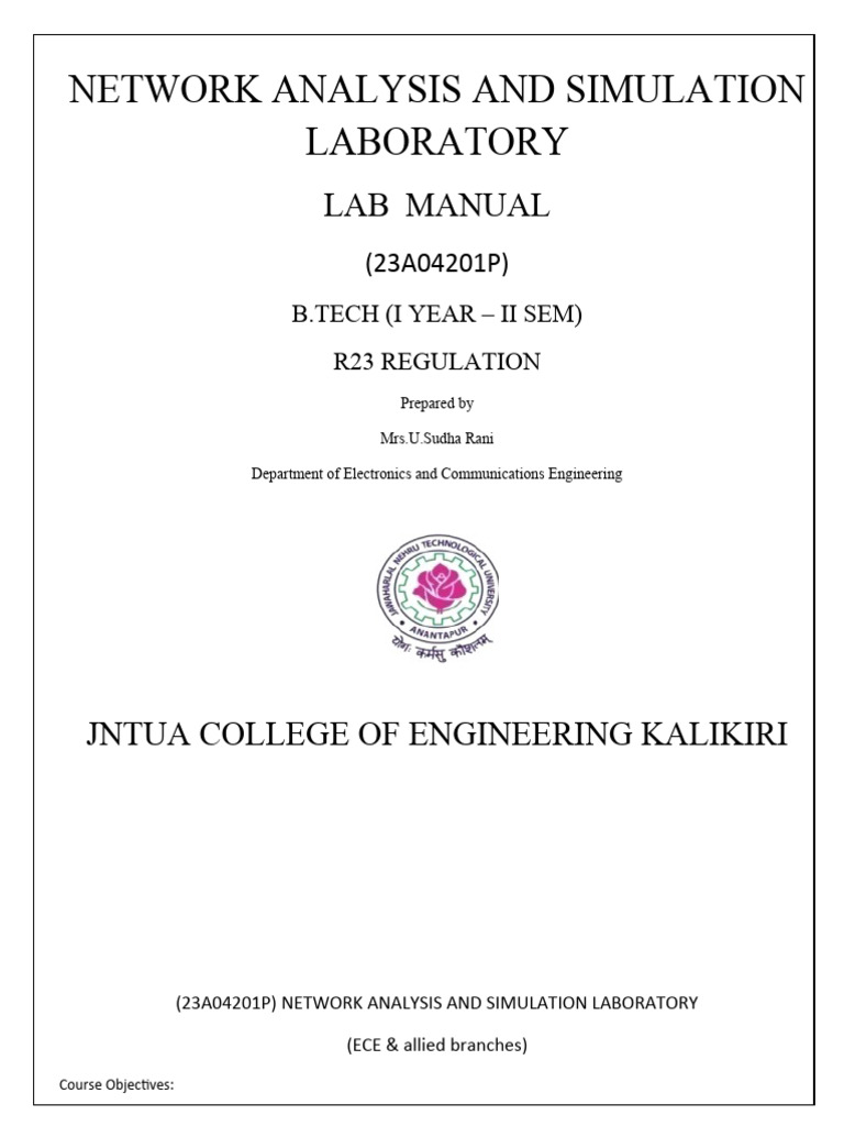 Network Analysis Lab Manual | PDF | Electrical Engineering ...