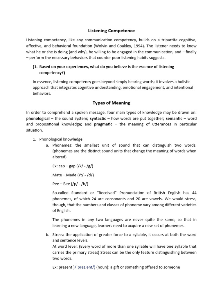 Types of Meaning | PDF | Stress (Linguistics) | Semantics