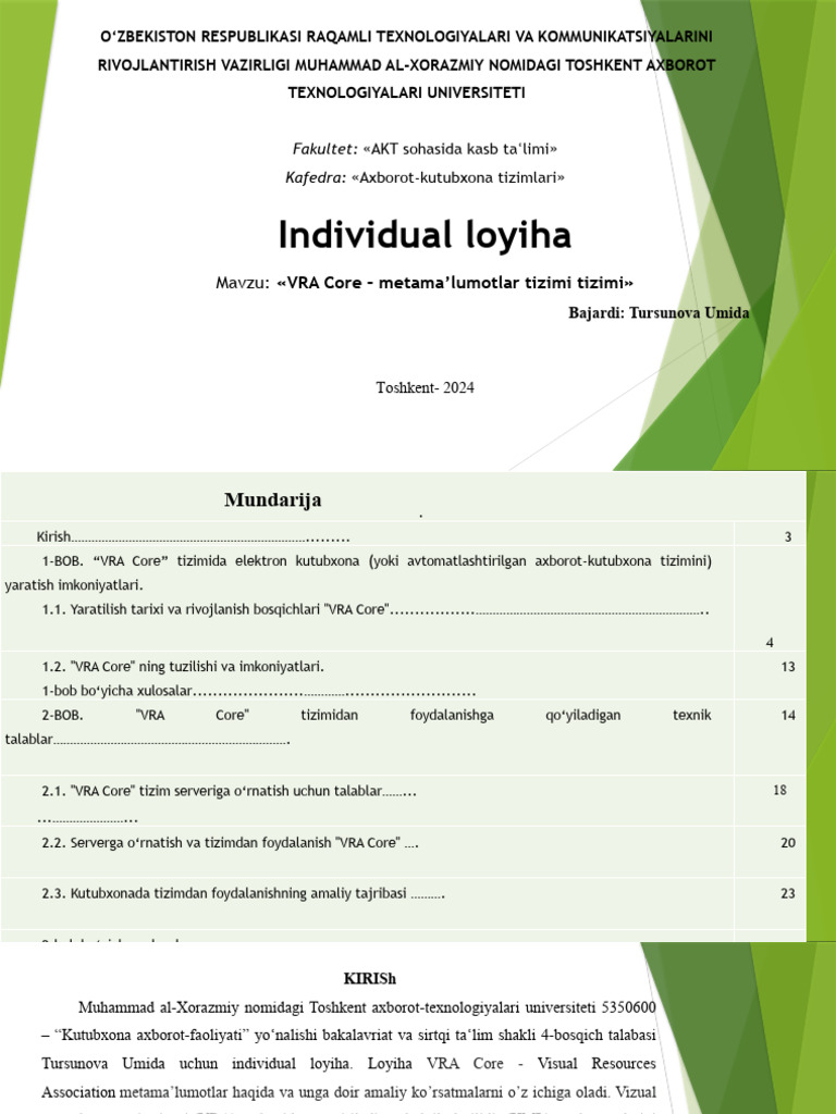 Mustaqil Ish - Umida | PDF