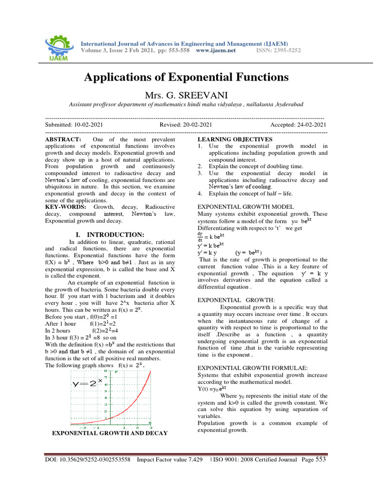 Applications of Exponential Functions | PDF | Radioactive Decay | Interest