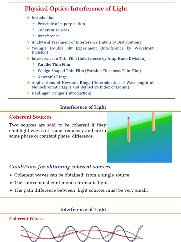 Interference of Light | PDF | Coherence (Physics) | Light