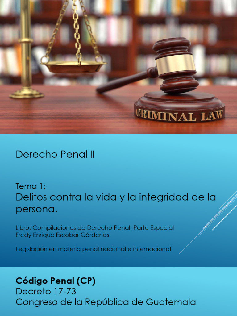 Tema 2 Delitos Contra La Vida y La Integridad de La Persona | Descargar gratis PDF | Homicidio ...