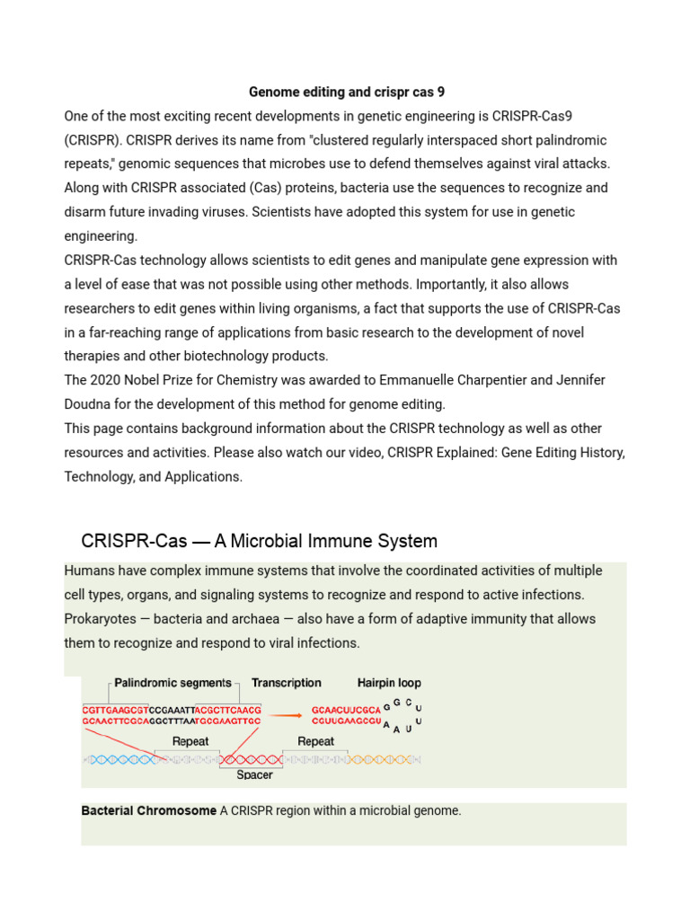 Genome Editing and Crispr Cas 9 | PDF | Crispr | Dna