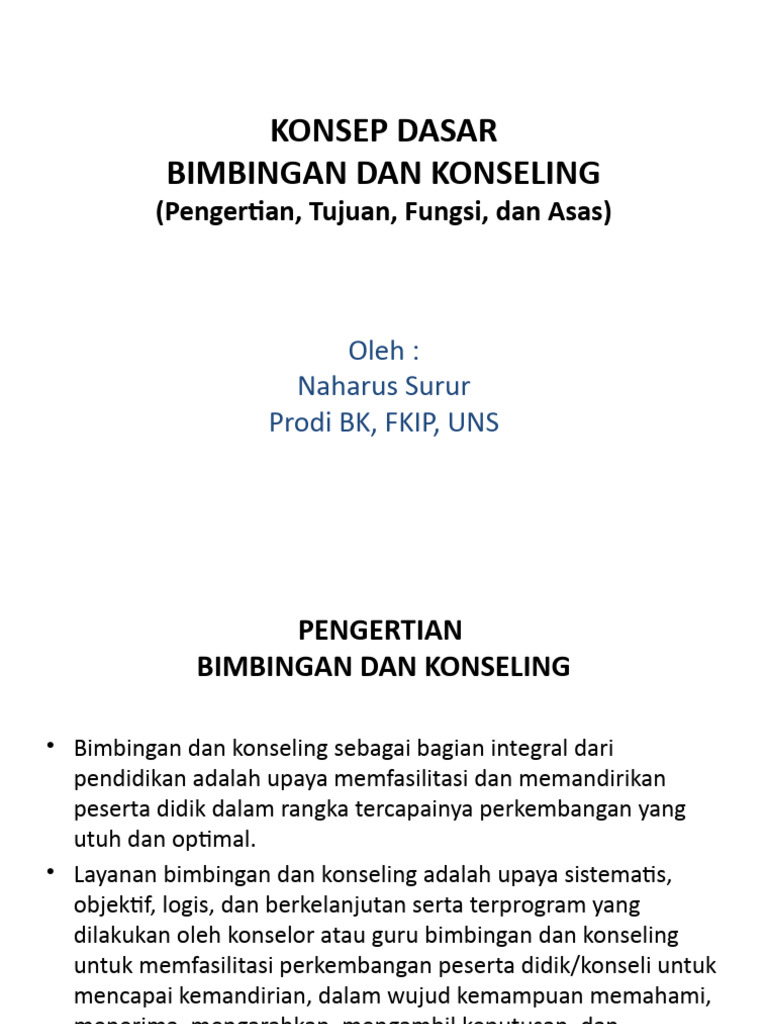 Konsep Dasar Bimbingan Konseling | PDF
