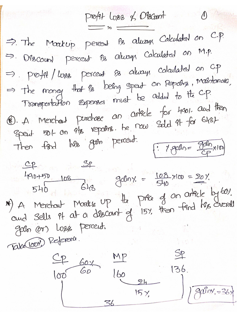 2.profit and Loss, Simple Interest Compound Interest | PDF