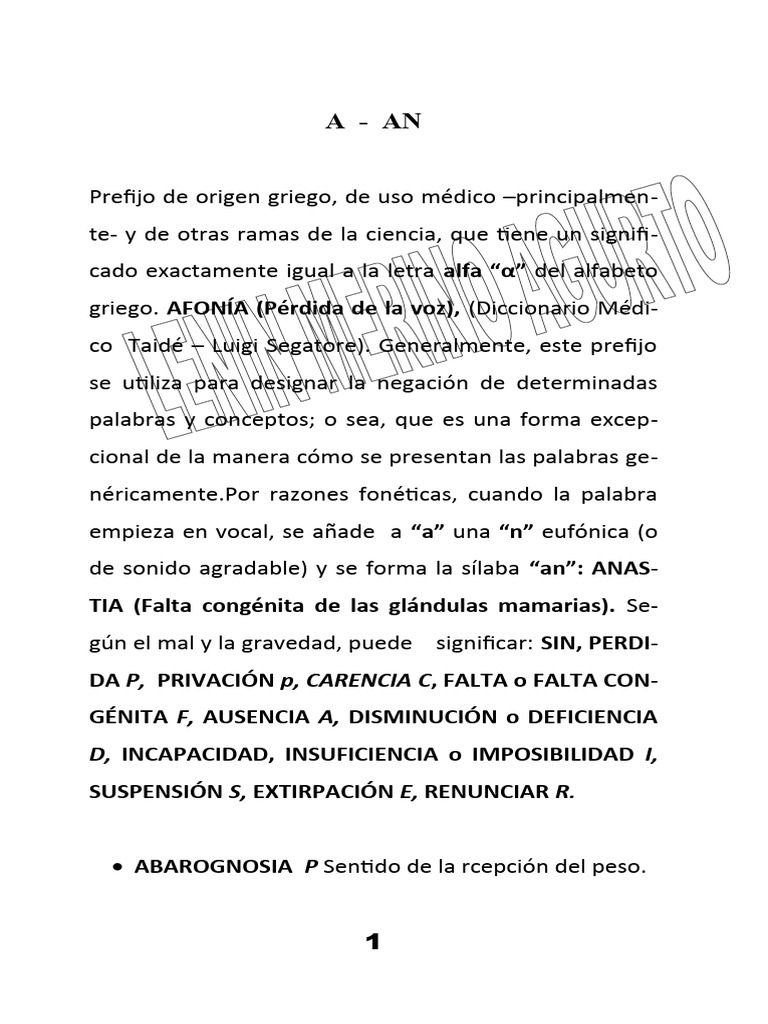Diccionario Etimologico | PDF | Anatomía