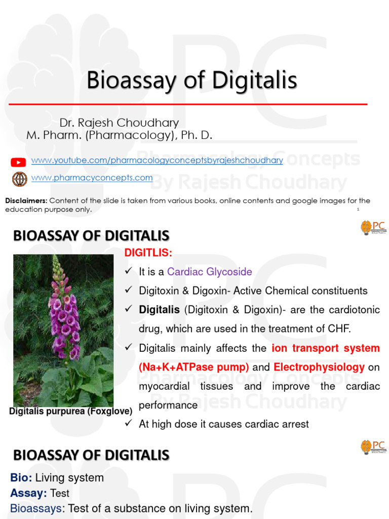 Bioassay of Digitalis | PDF | Bioassay | Medical Specialties