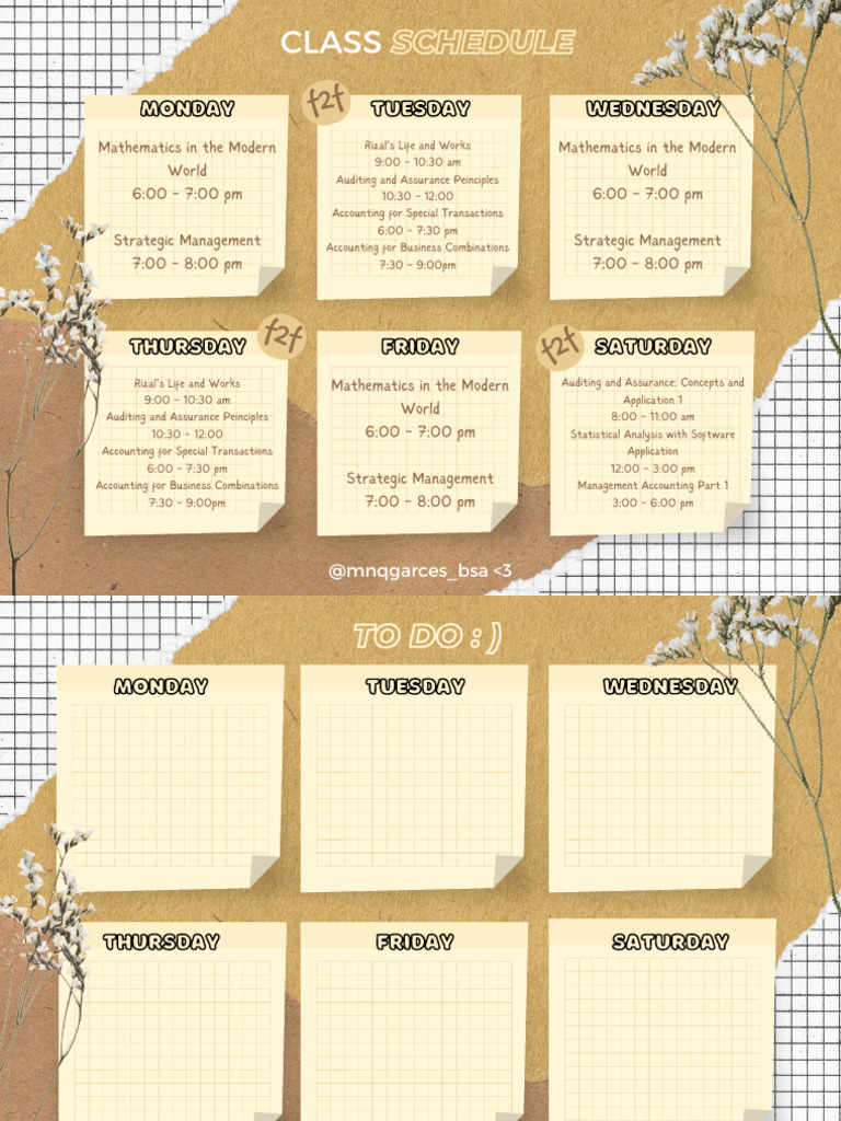 Pastel Cute Playful Illustrative My School Timetable Class Schedule ...