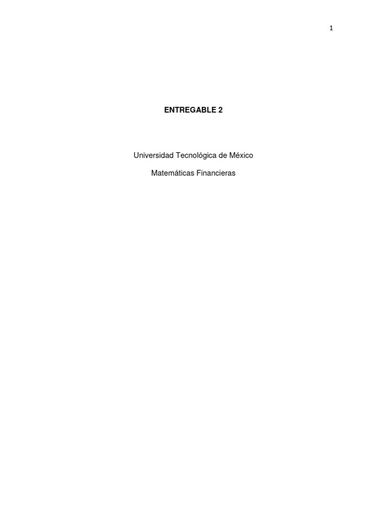 Entregable2 MatematicasFinancieras | PDF | Economias | Dinero