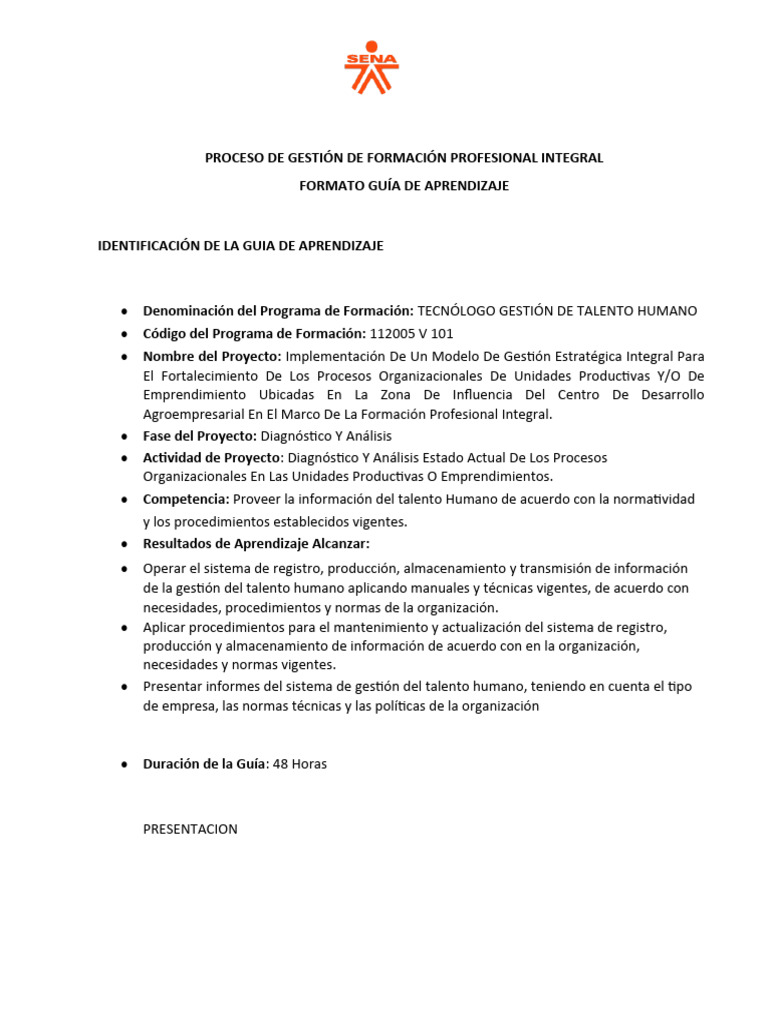 Gfpi F 135 Guia de Aprendizaje Proveer 2 GTH | PDF | Archivo de ...