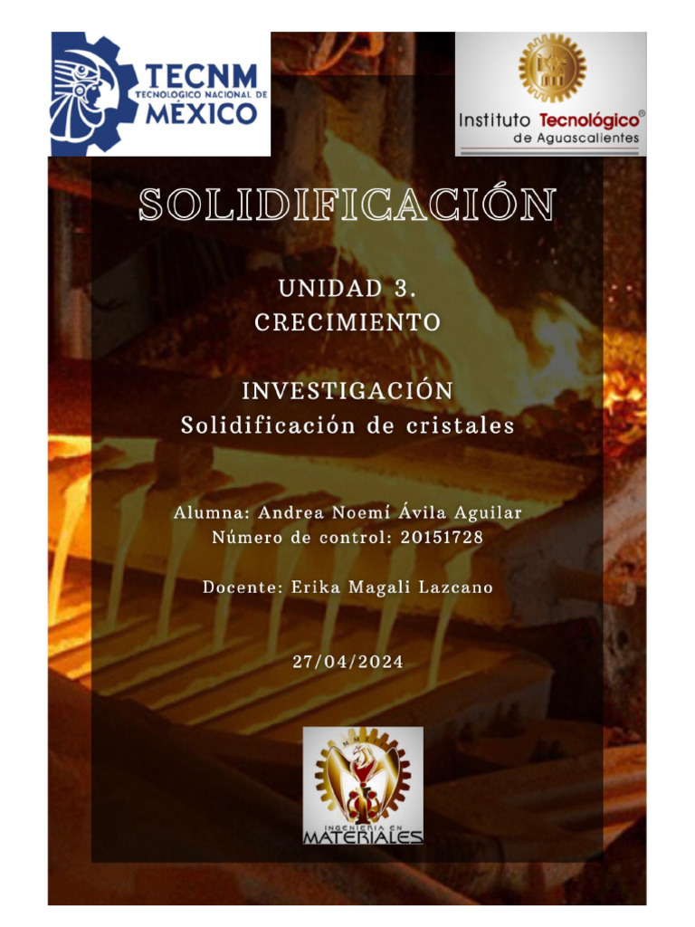 Solidificación de Cristales | PDF | Nucleación | Congelación