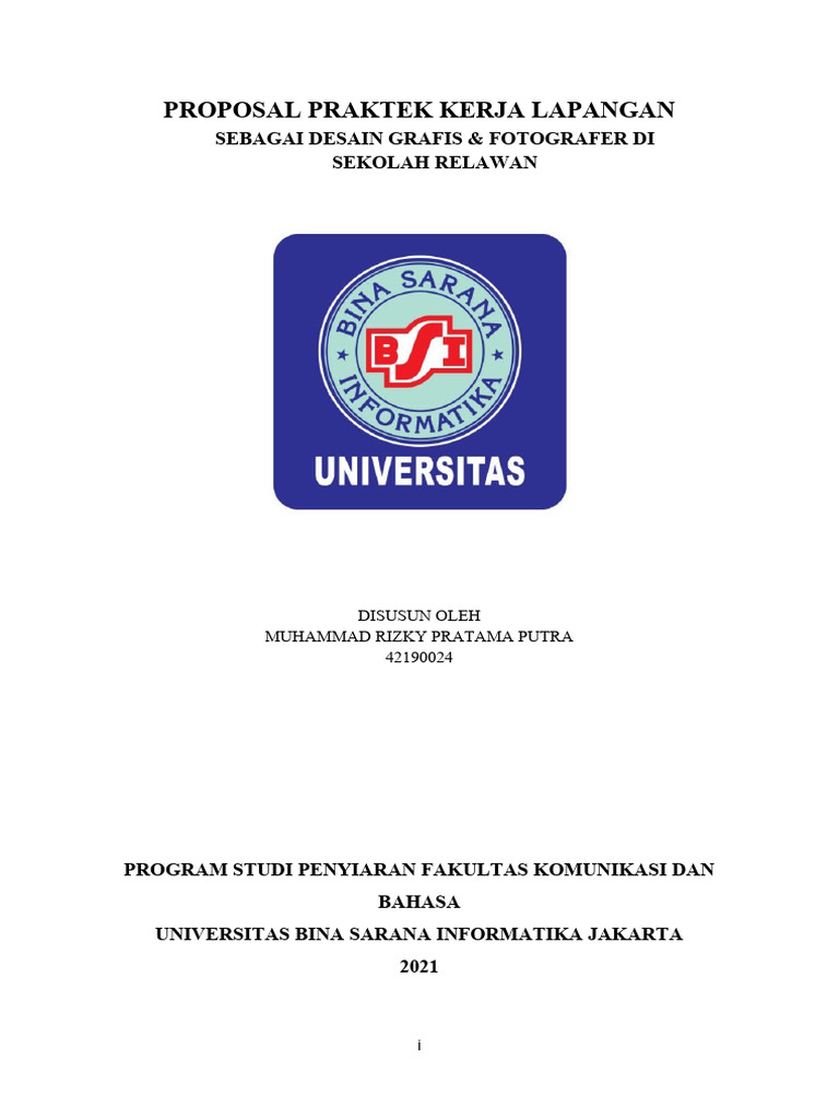 Proposal Praktek Kerja Lapangan | PDF