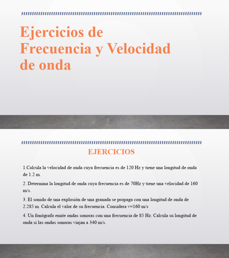 Ejercicios de Frecuencia y Velocidad de Onda | PDF