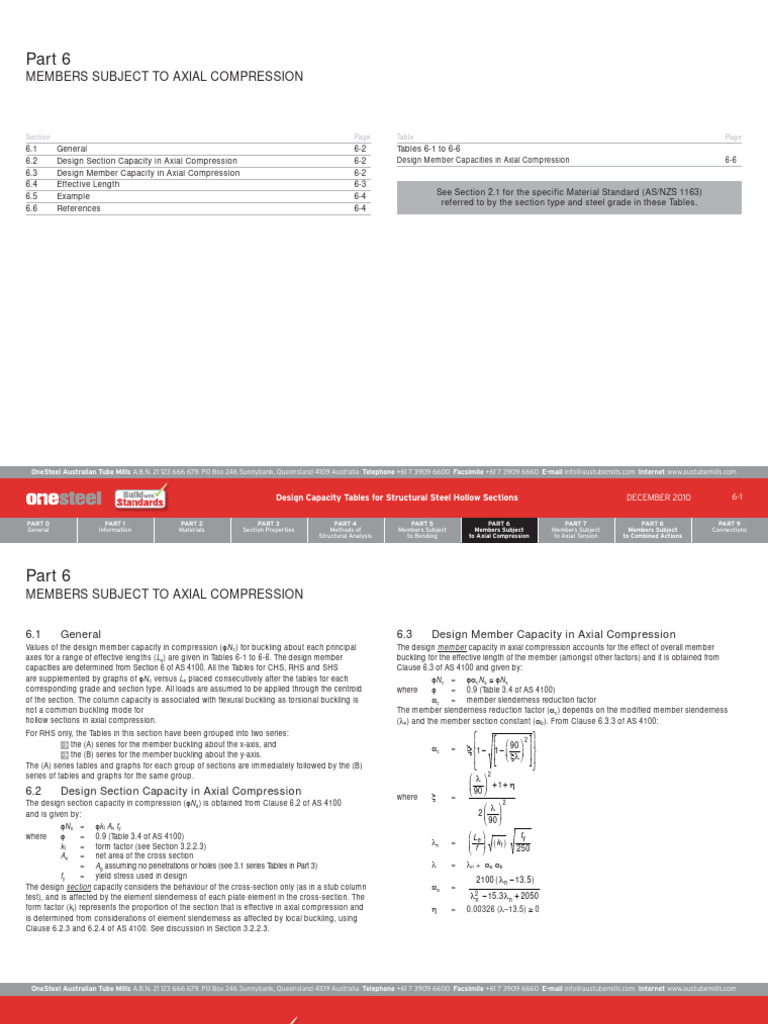 Extract Capacity Tables Hollow Sections | PDF | Buckling | Civil ...