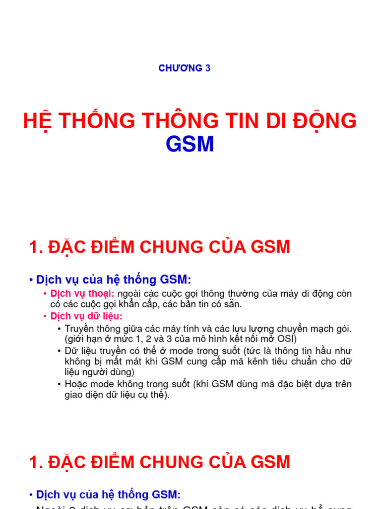 TTDD - Chuong 3 - GSM 2024 | PDF