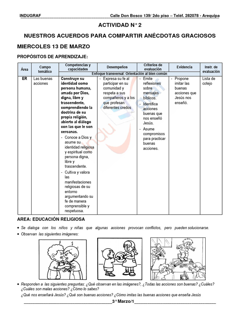 3° Grado - Religión - Ed. Física - Arte | PDF | Evaluación | Aprendizaje
