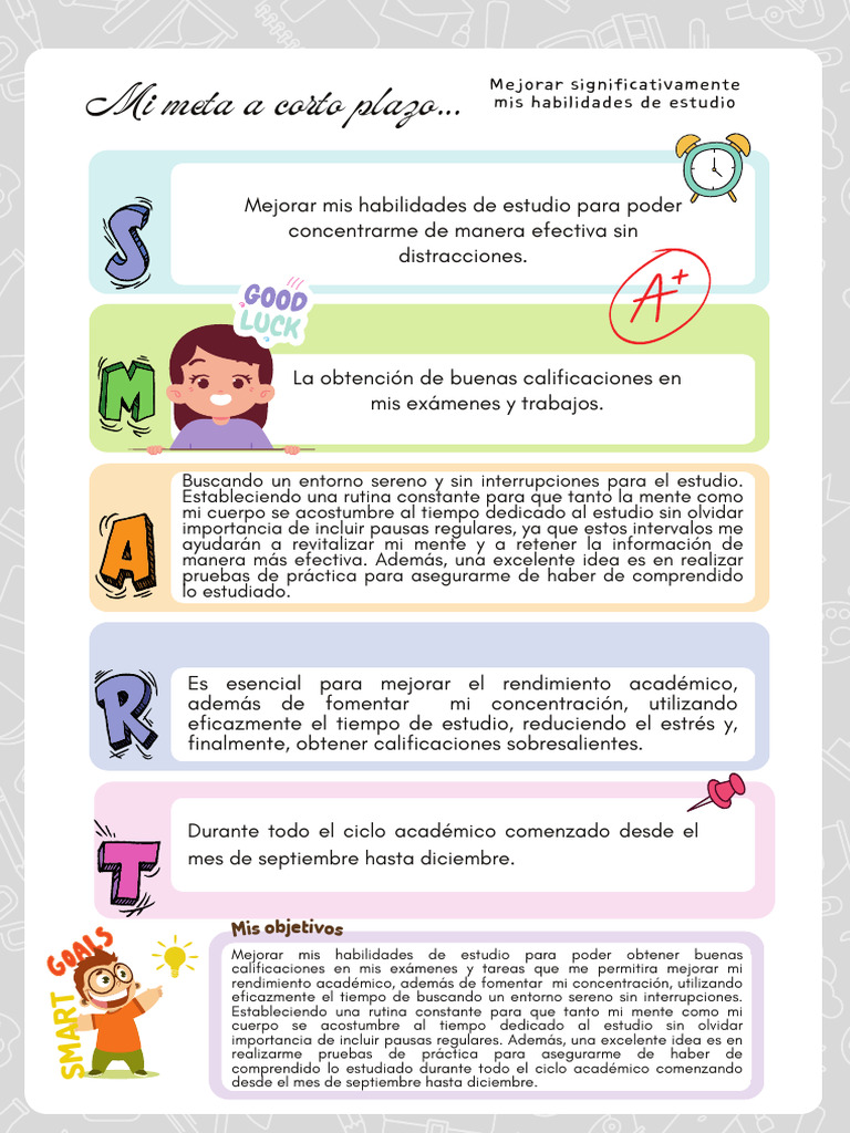 EJEMPLO CON EL MÉTODO SMART | PDF