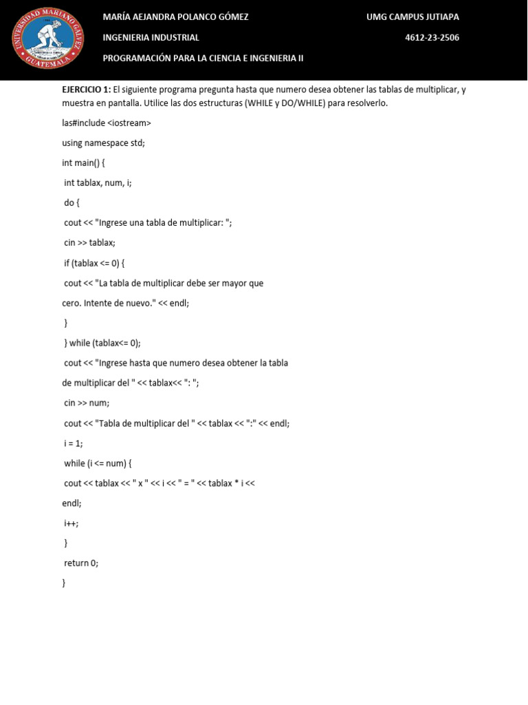 Tarea Semanal Ciclo While | PDF | Programación de computadoras
