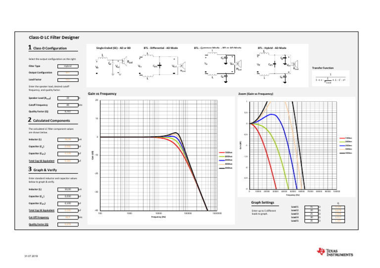Class-D LC Filter Designer - Tweeter High Impedance | PDF | Electronic ...