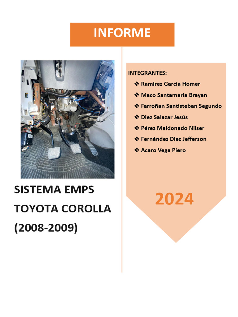 Toyota Corolla (Sistema Emps) | PDF | Engranaje | Sensor