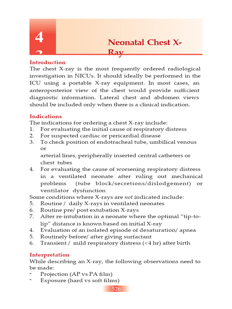 Neonatal Chest X-Ray Guidelines | PDF | Medicine | Diseases And Disorders
