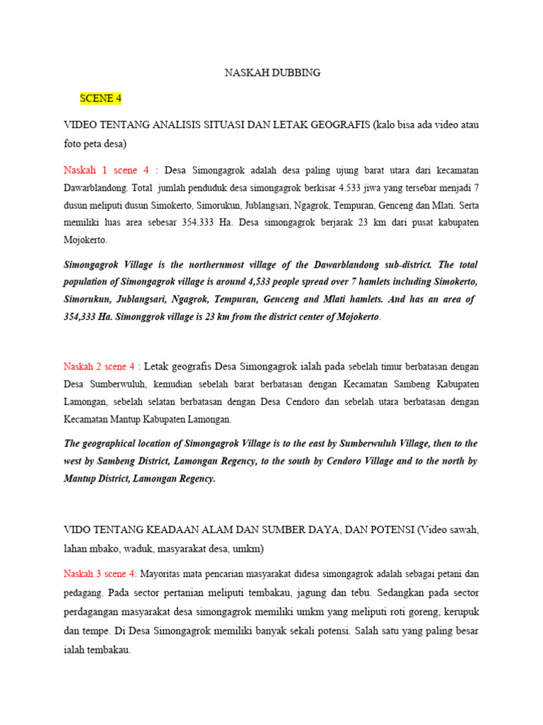 NASKAH DUBBING SIMONGAGROK New | PDF
