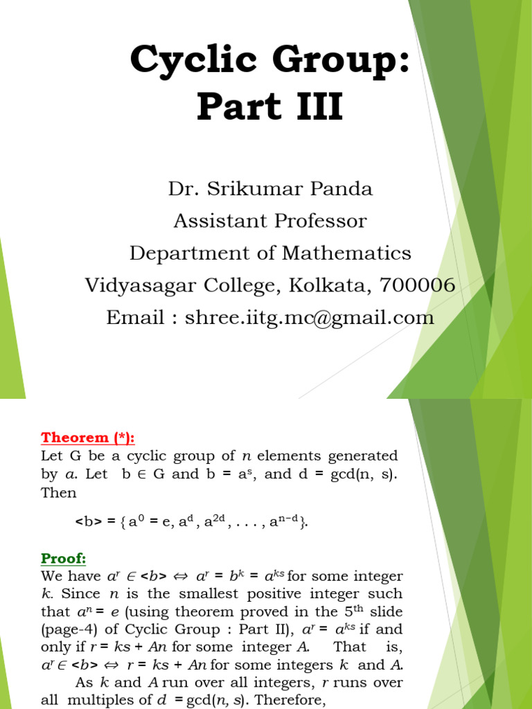 Cyclic - Group - partIII | Download Free PDF | Group (Mathematics ... Cyclic - Group - partIII | Download Free PDF | Group (Mathematics ...