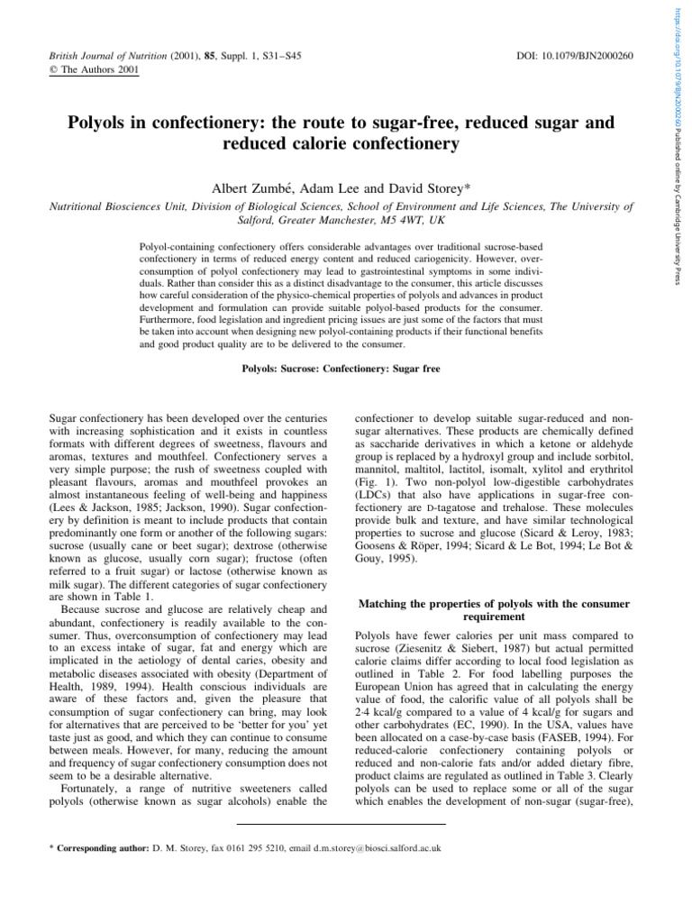 (2007) Polyols-In-Confectionery-The-Route-To-Sugar-Free-Reduced-Sugar ...