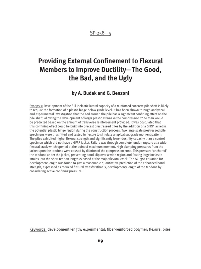 Providing External Confinement to Flexural Members to Improve Ductility ...