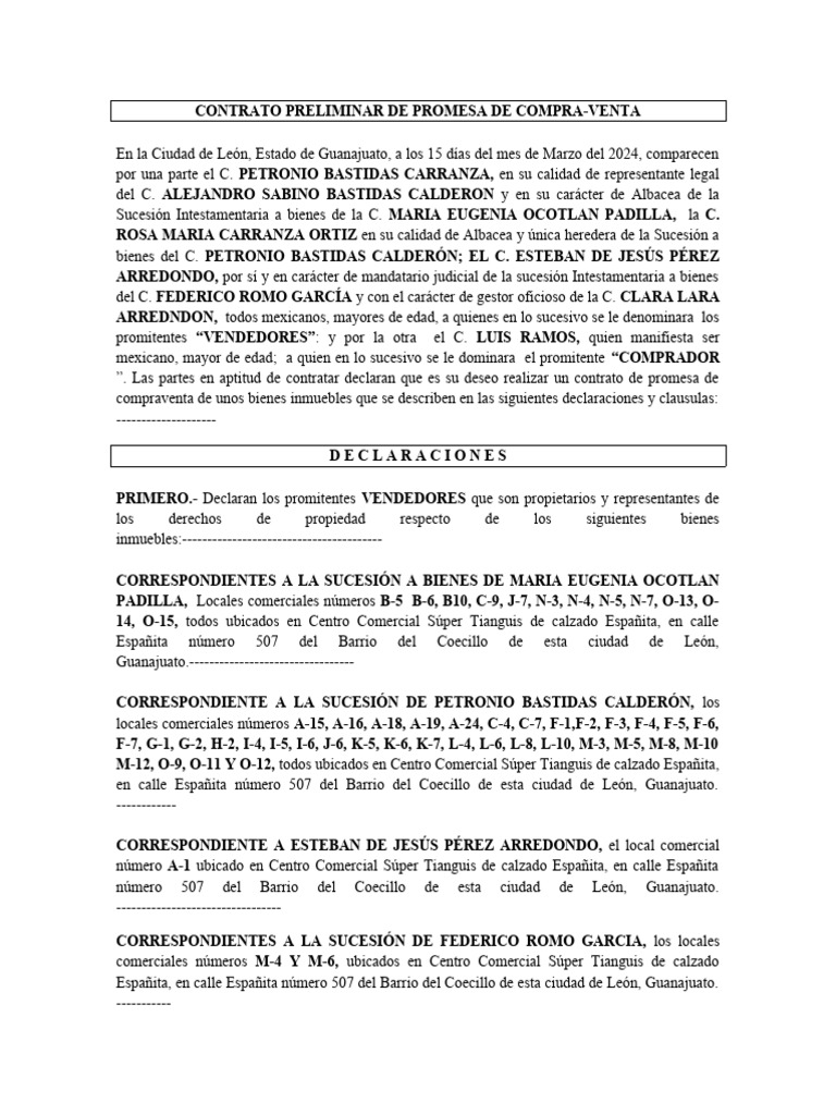 CONTRATO PRELIMINAR DE COMPRA Actual | PDF | Derecho empresarial | Jurisprudencia