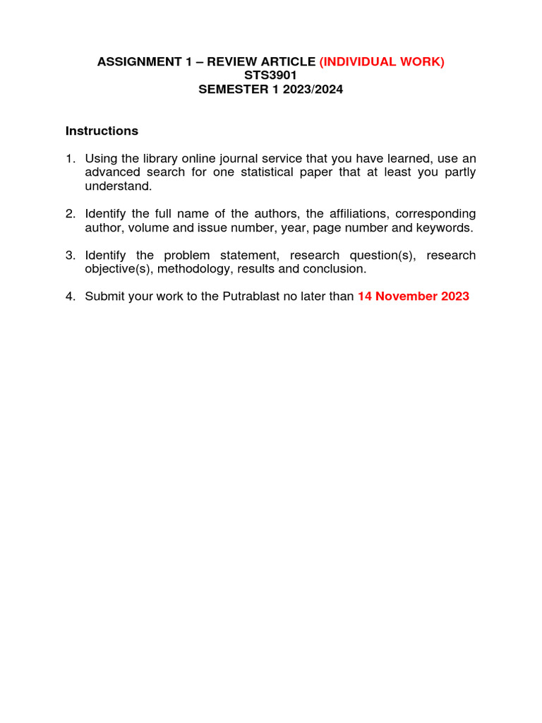 Statistical Paper Review Assignment Guide | PDF | Art