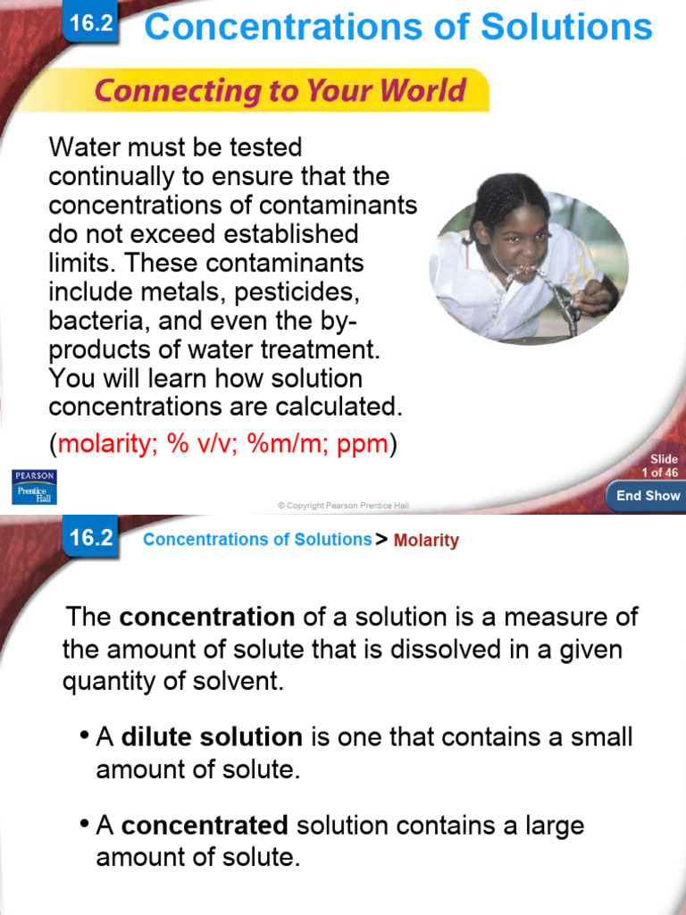 Concentrations of Solutions | PDF | Concentration | Molar Concentration
